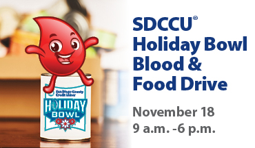 We Need Your Help to Donate at the SDCCU Holiday Bowl Blood and Food ...
