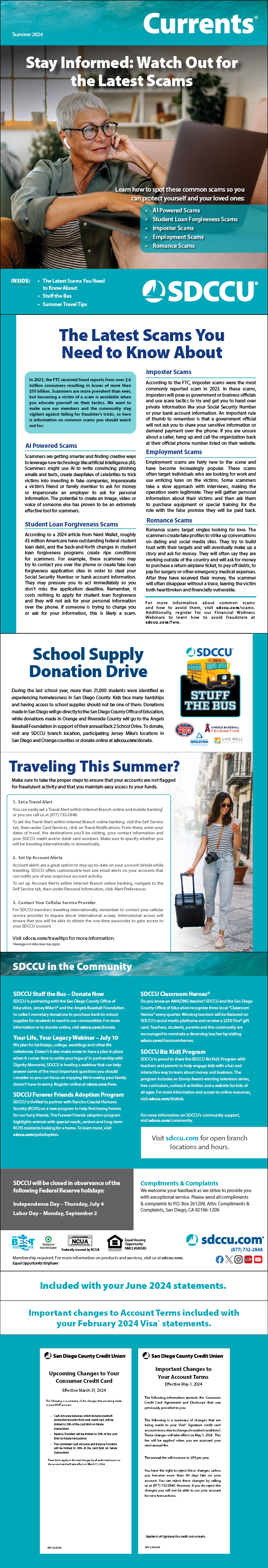 SDCCU Statement Inserts | SDCCU